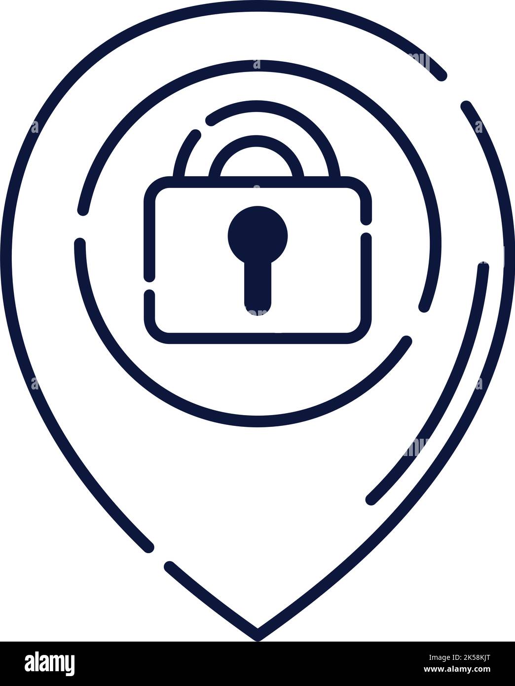 secure padlock in pin icon Stock Vector Image & Art - Alamy