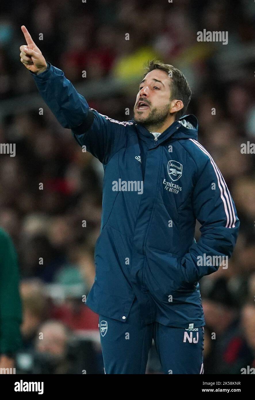 Arsenal's set piece coach Nicolas Jover during the UEFA Europa League ...