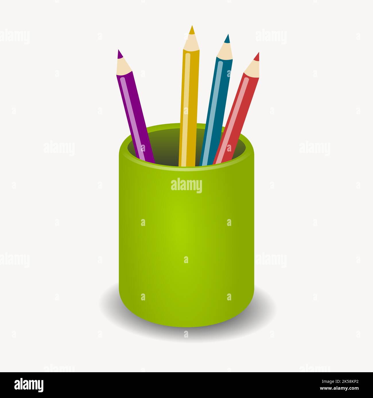 Stationery colored pencils clipart, illustration vector Stock Vector ...