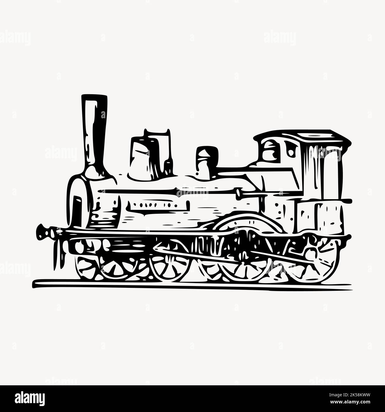 Train drawing, vintage transport illustration vector Stock Vector Image ...