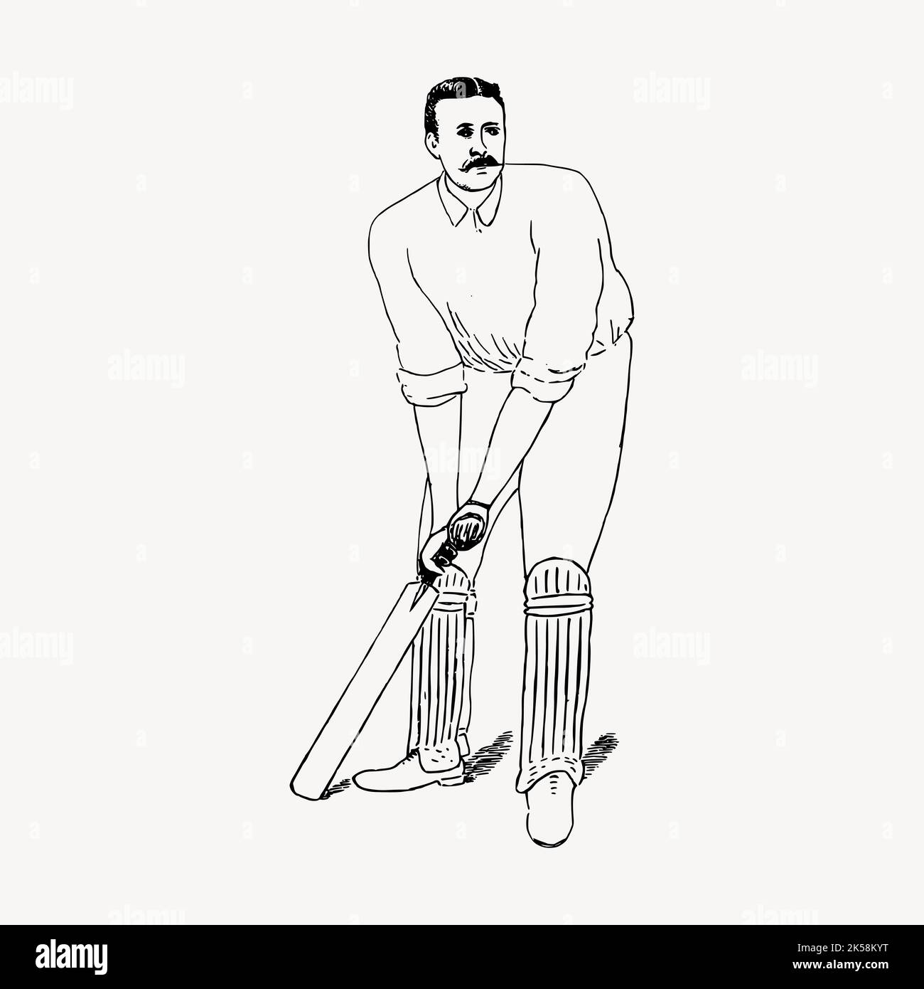 Vintage cricket drawing Stock Vector Images - Alamy