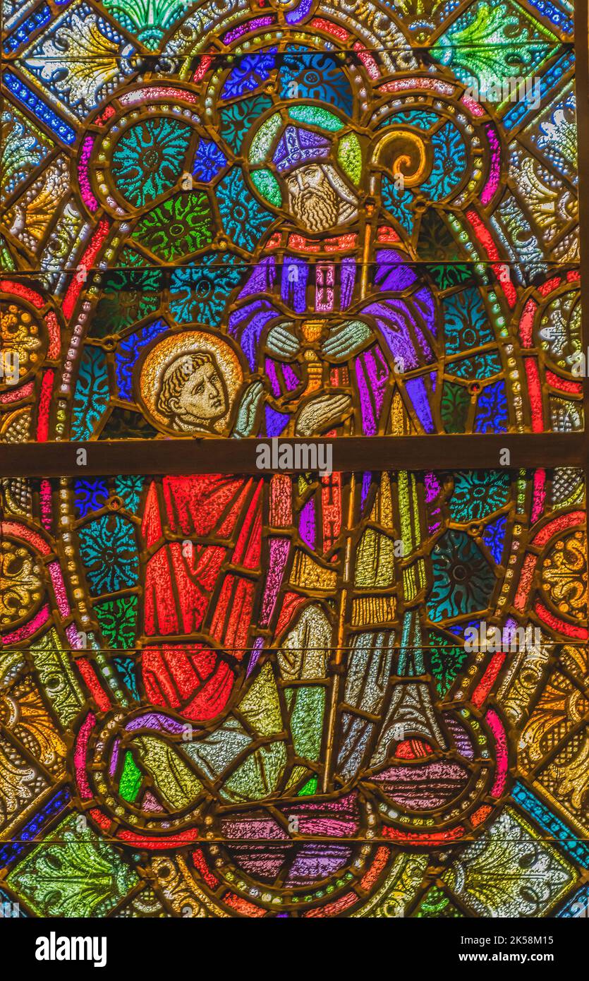 Colorful St Augustine With Bishop Stained Glass St Augustine Cathedral ...