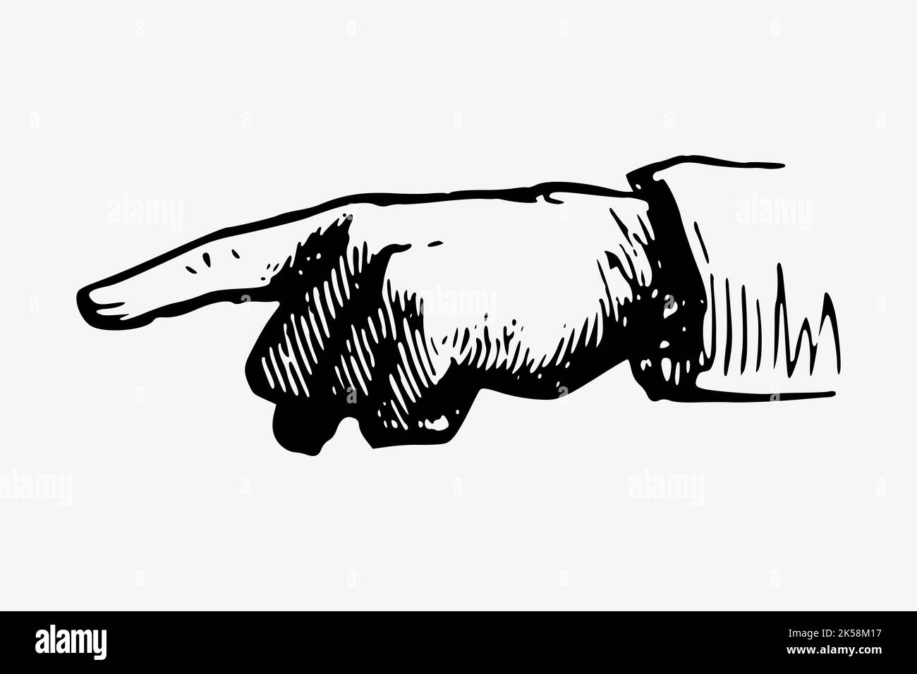 Hand pointing finger drawing, vintage illustration vector Stock Vector ...