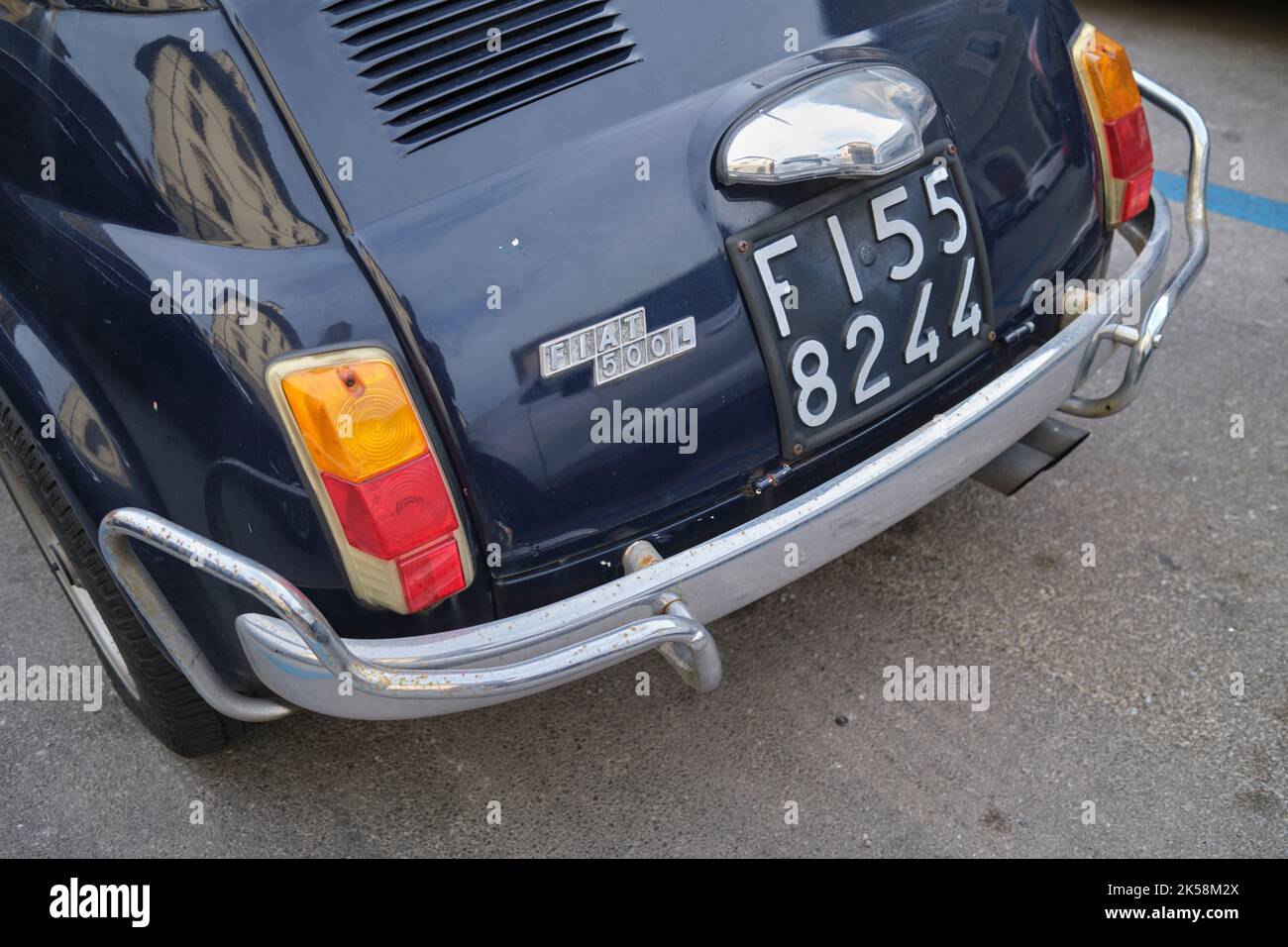 Classic Fiat 500 Cinquecento Motor Car parked in Florence Italy Stock ...