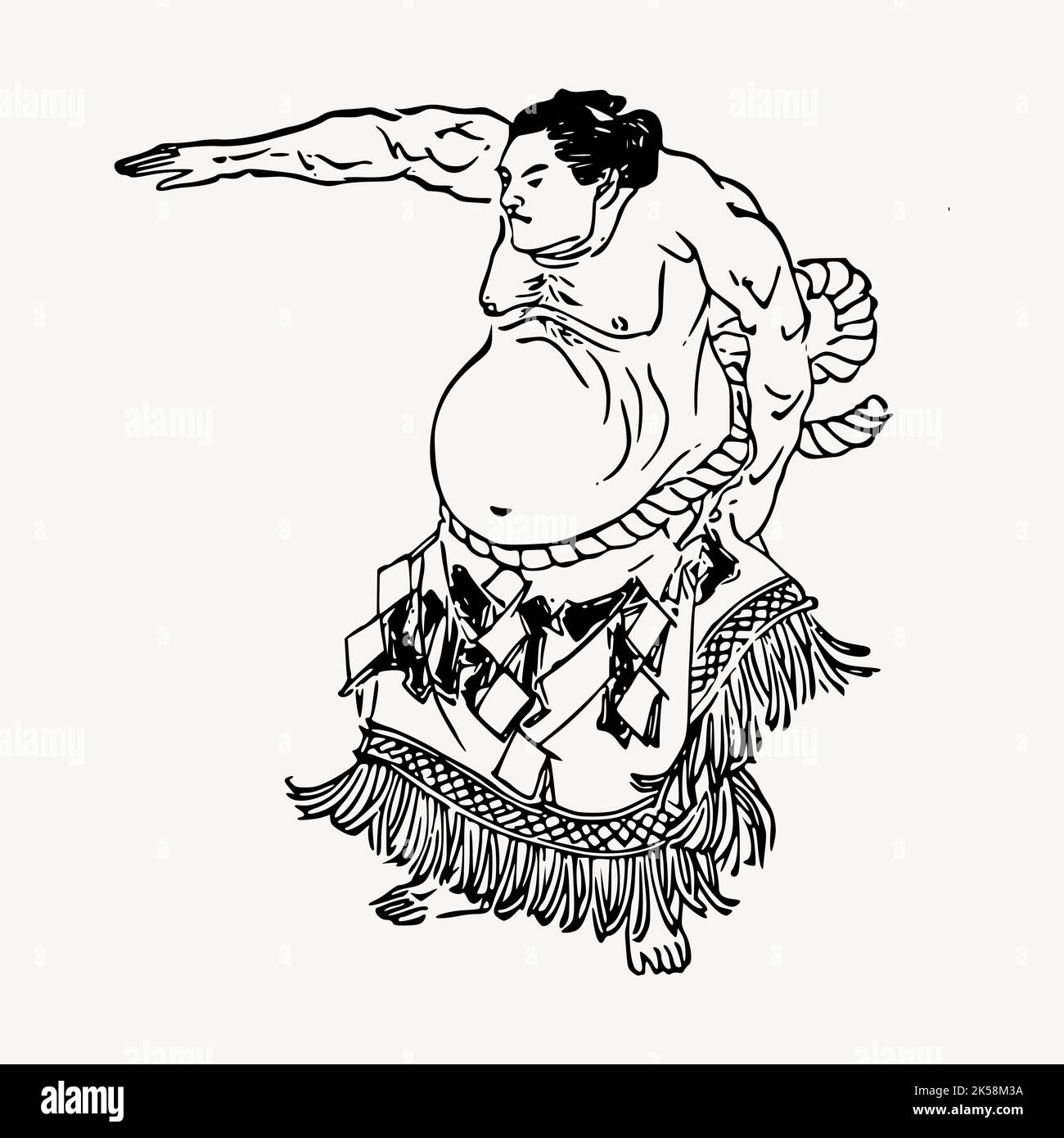 Sumo wrestler drawing, Japanese sport illustration vector Stock Vector ...