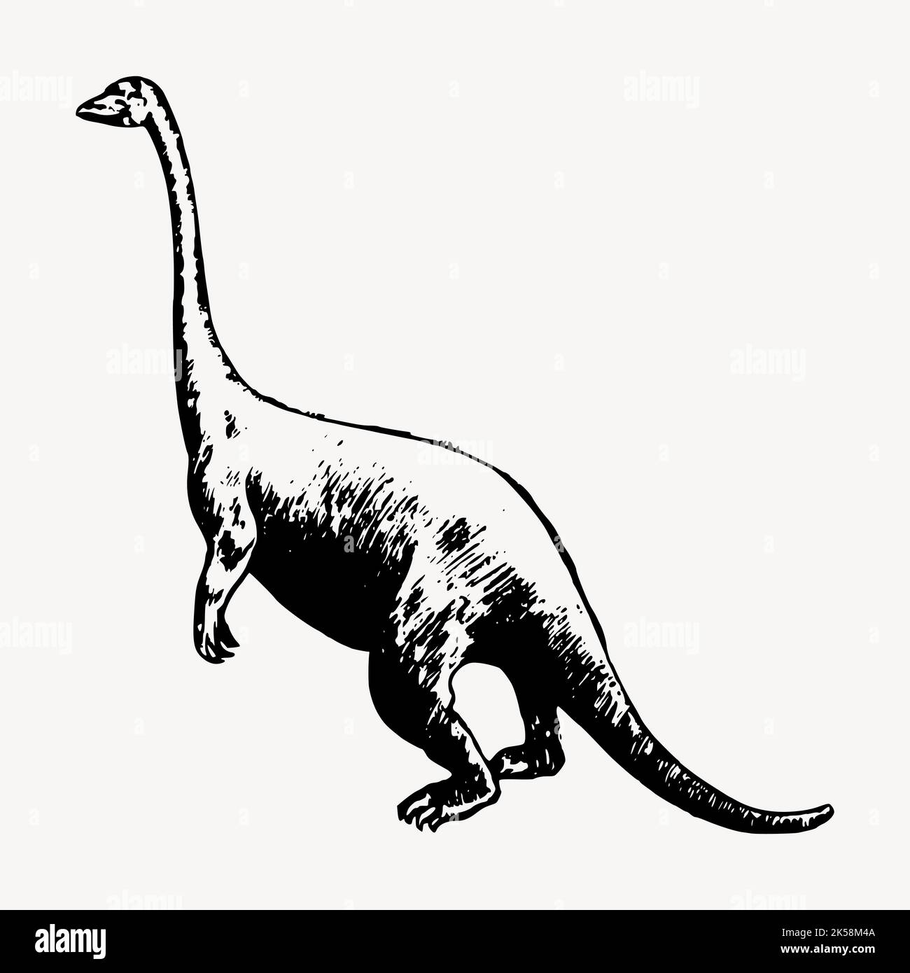 Dinosaur drawing, extinct animal illustration vector Stock Vector Image ...