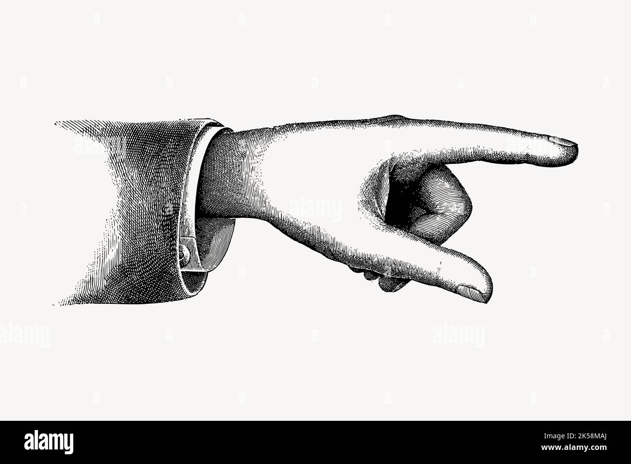 Hand pointing finger drawing, vintage illustration vector Stock Vector ...