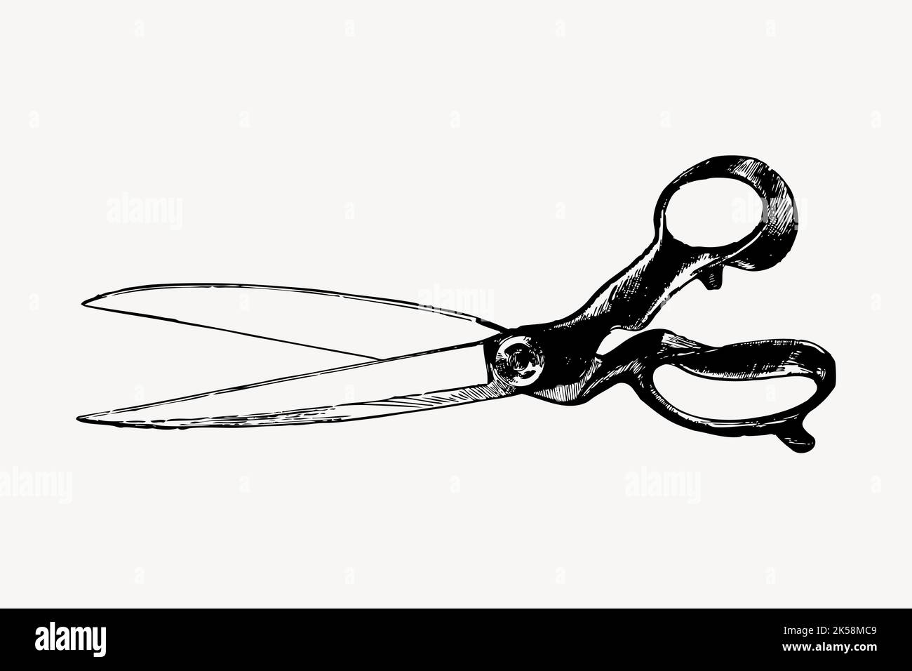 Scissors drawing, vintage stationery illustration vector Stock Vector ...