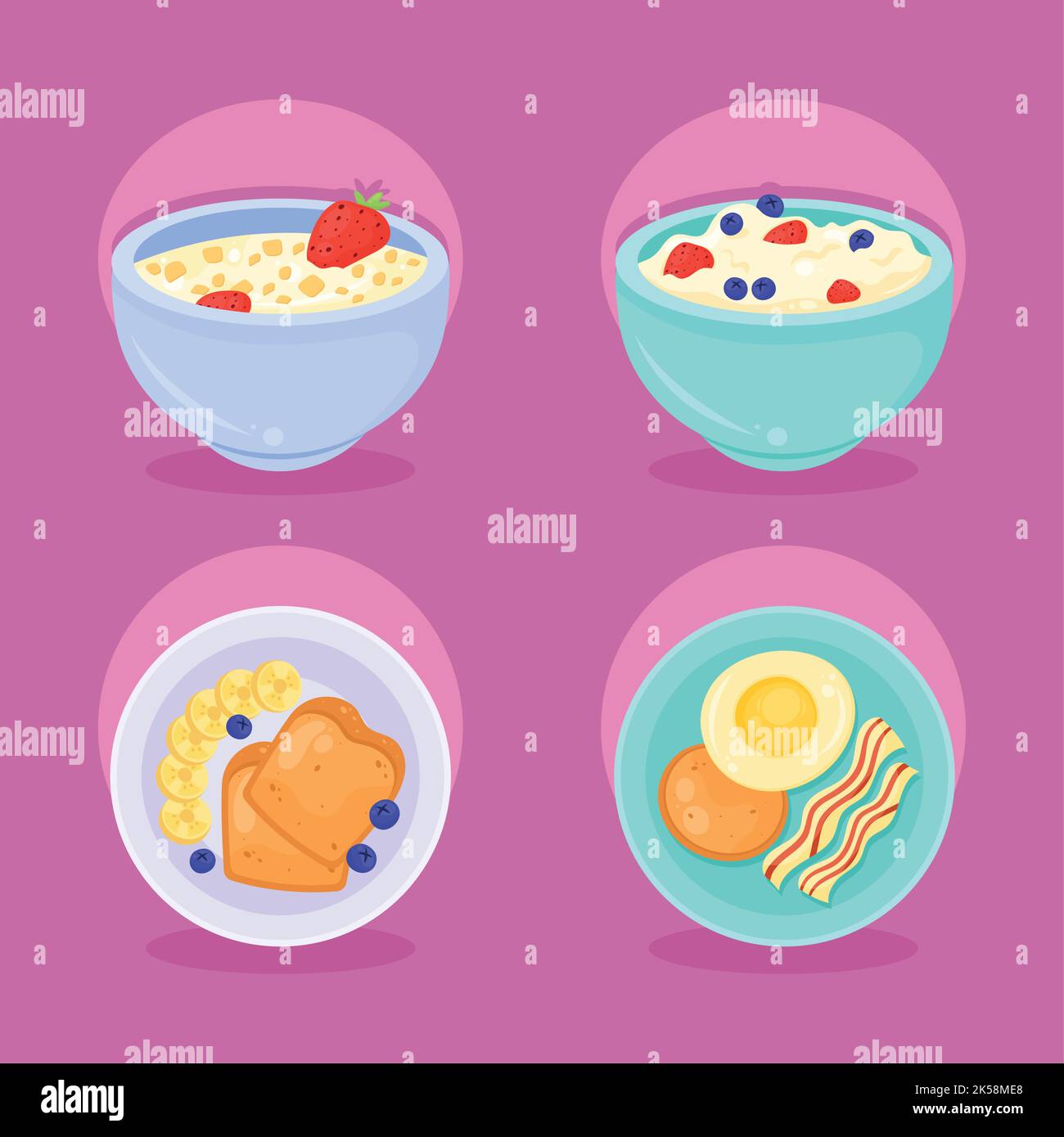 delicious breakfast menu set icons Stock Vector Image & Art - Alamy