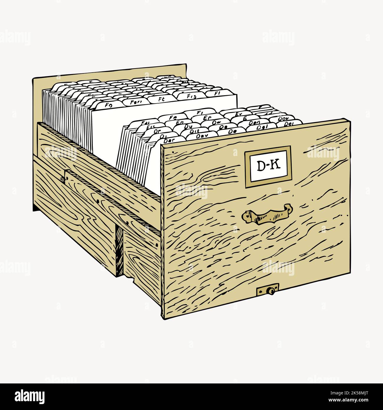 File cabinet drawer clipart, vintage illustration vector Stock Vector ...