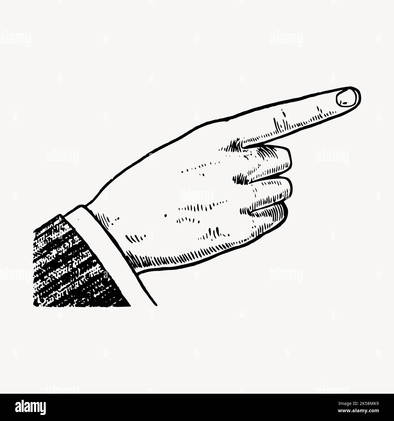 Hand pointing finger drawing, business gesture illustration vector ...