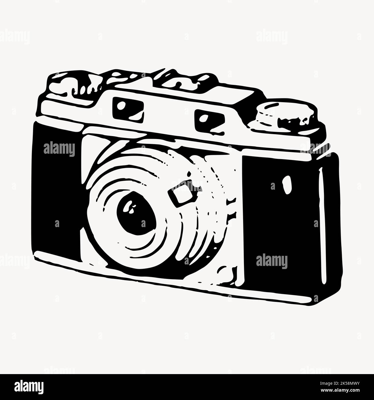 Film camera drawing, vintage object illustration vector Stock Vector ...
