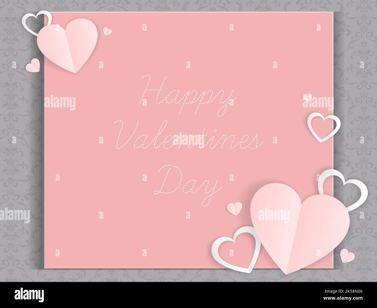 Grey valentines heart pattern Stock Vector Images - Alamy