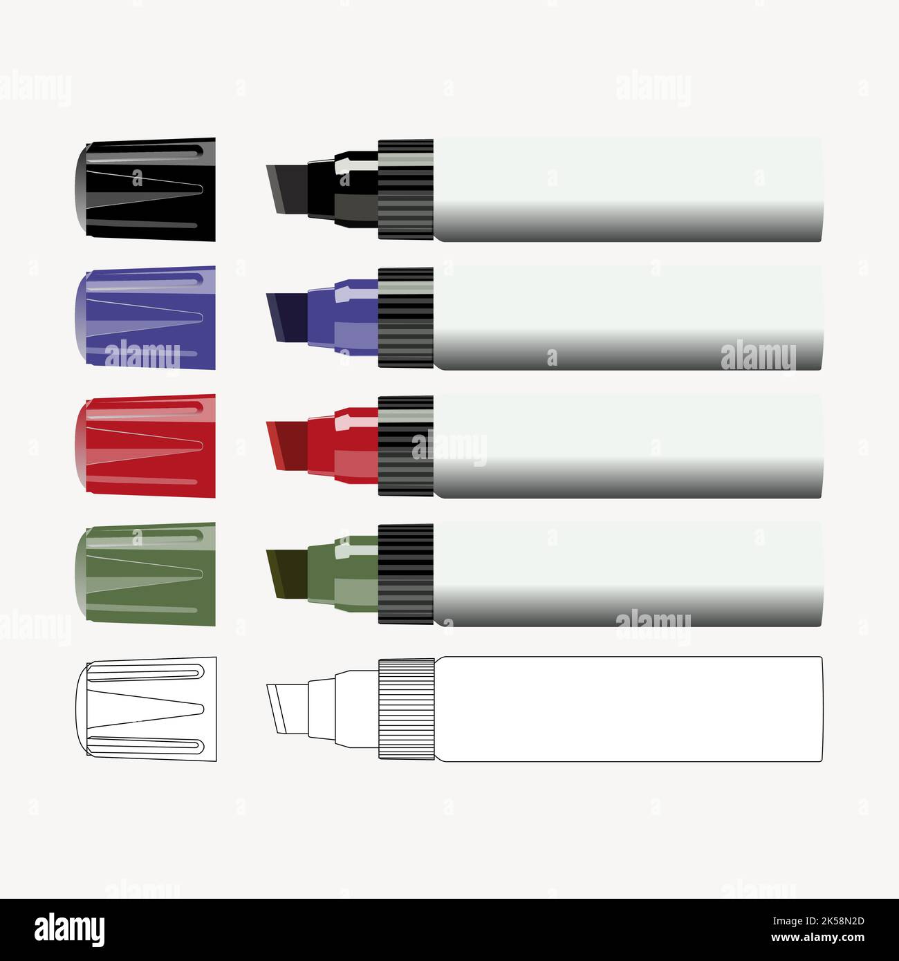 Colorful markers clipart, illustration vector Stock Vector Image & Art ...