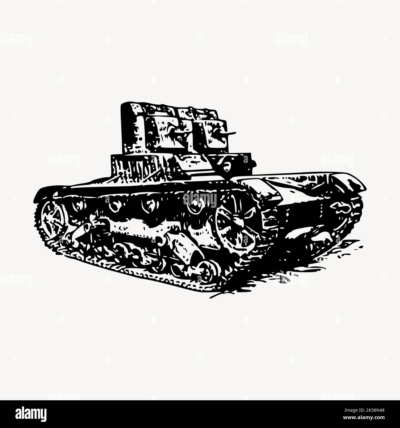 Army tanks drawing, vintage vehicle illustration vector Stock Vector ...