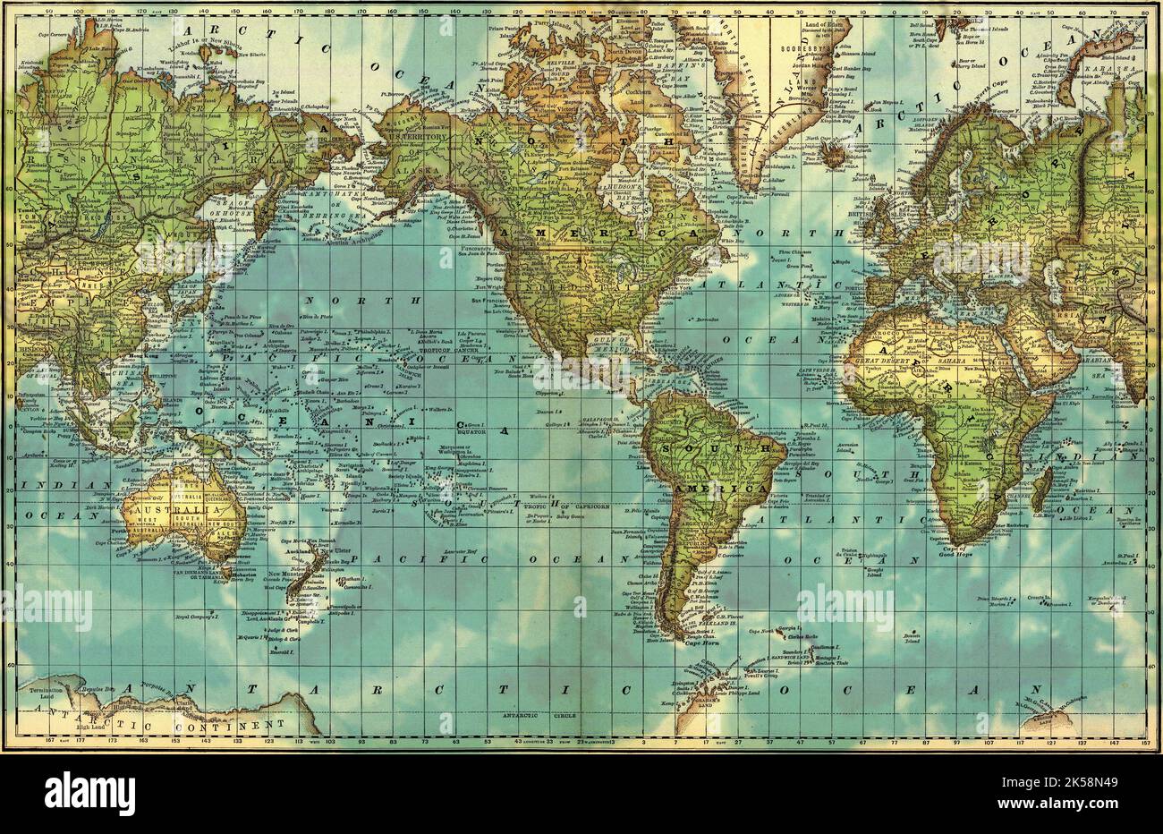 The fourth edition of Rand McNally's first atlas, dated 1878 Stock ...