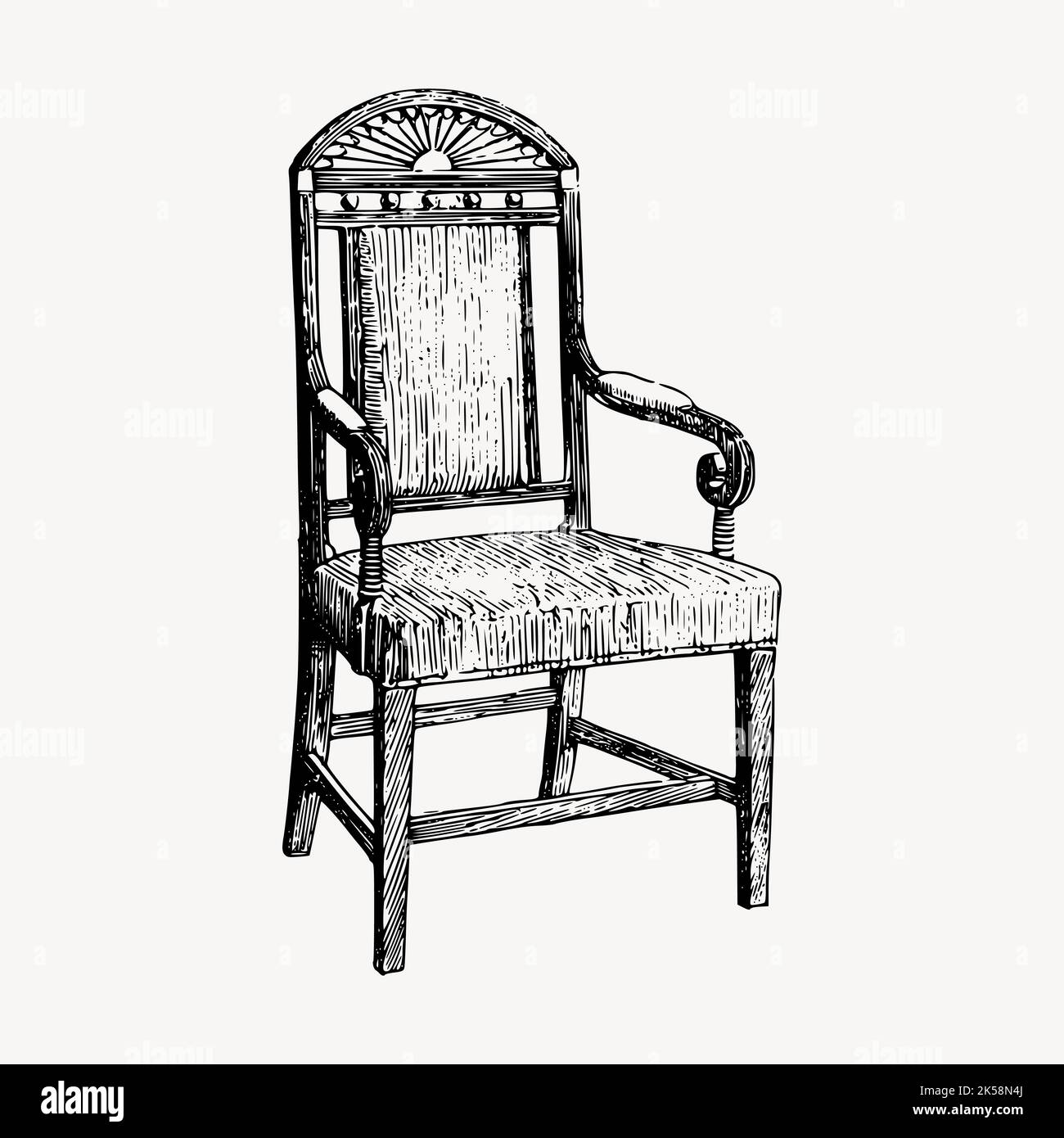 Chair drawing, vintage furniture illustration vector Stock Vector Image ...