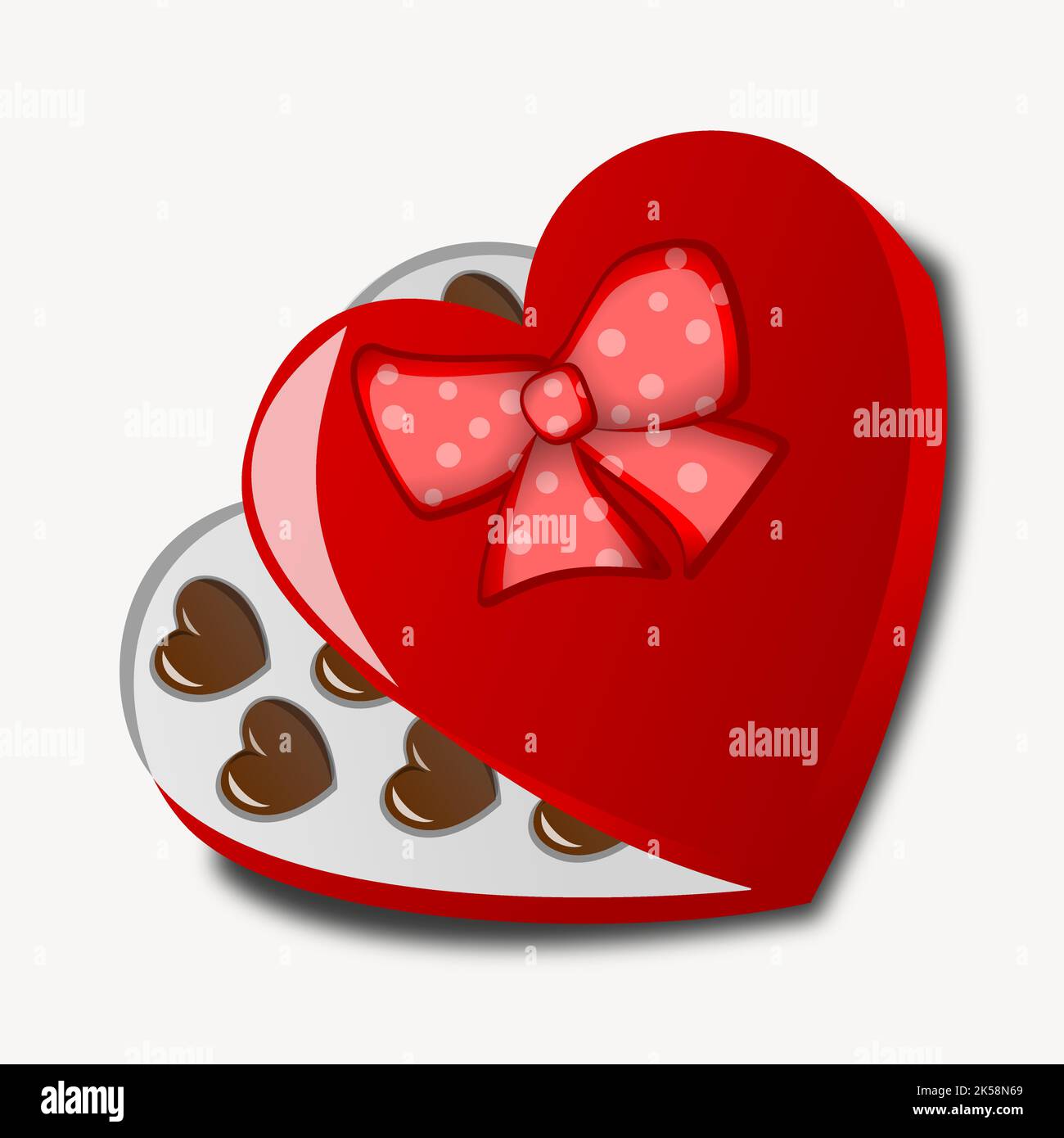 Valentine's chocolate box clipart, illustration vector Stock Vector ...