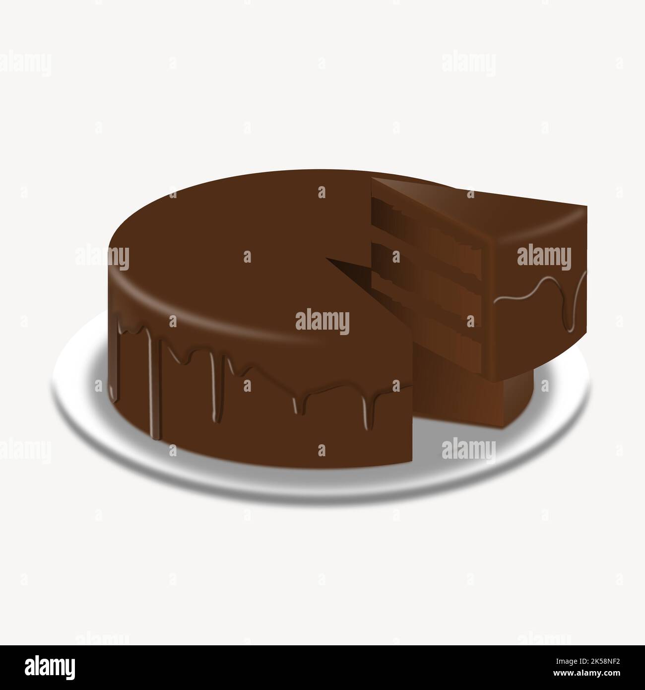 Chocolate cake clipart, illustration vector Stock Vector Image & Art ...
