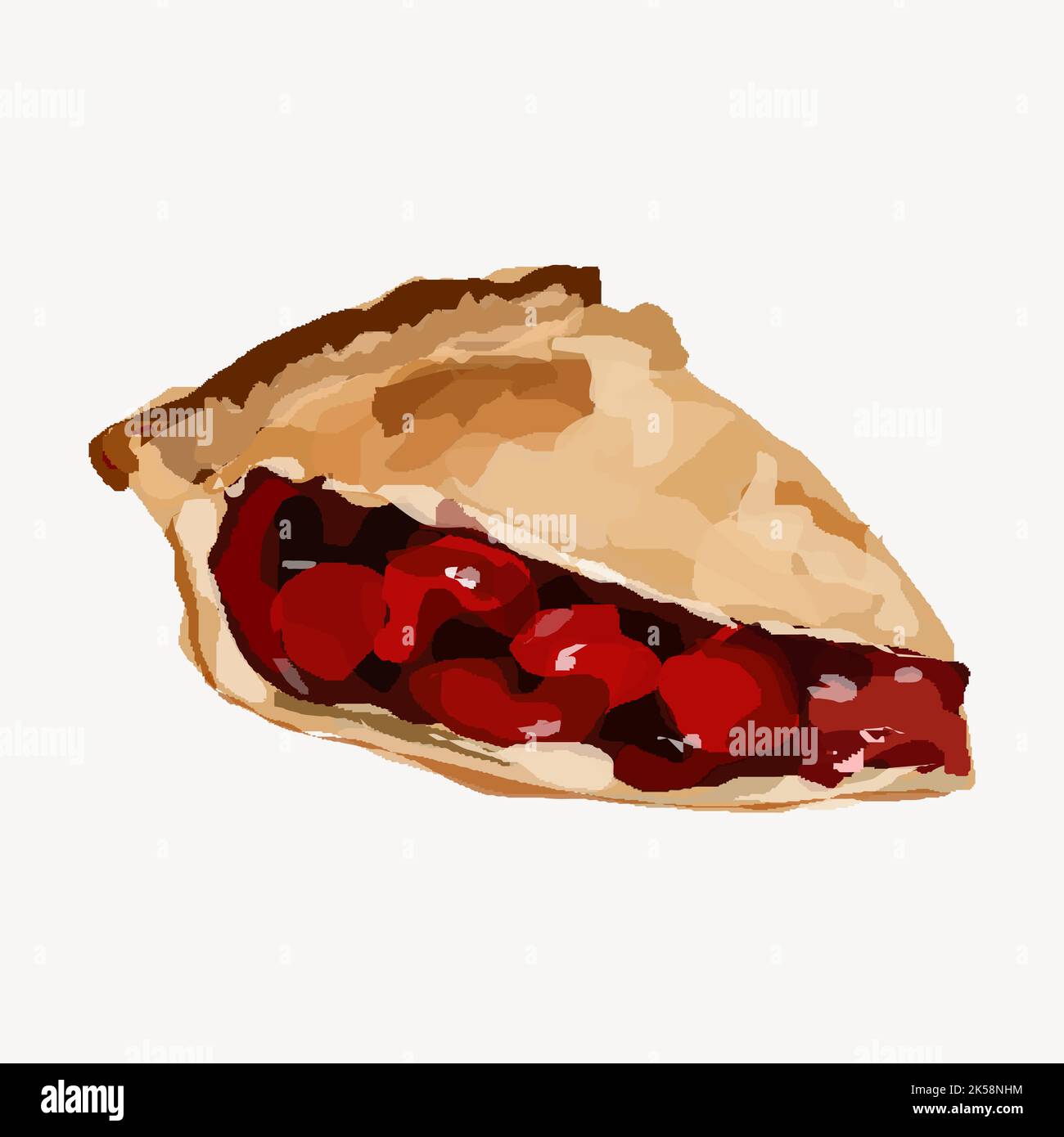 Cherry pie slice clipart, illustration vector Stock Vector Image & Art ...
