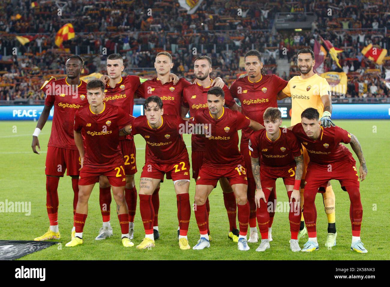 Rome, Italy. 06th Oct, 2022. Rome, Italy, October 6, 2022. Roma players ...