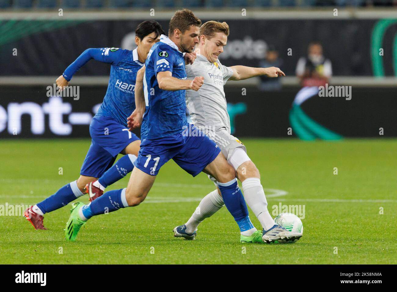 Gent, Belgium, 06/10/2022, Gent's Hugo Cuypers and Djurgardens' Hampus ...