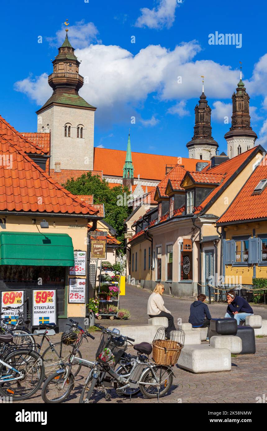 Cafe in Stora Torget, Visby City, Gotland, Sweden Stock Photo - Alamy