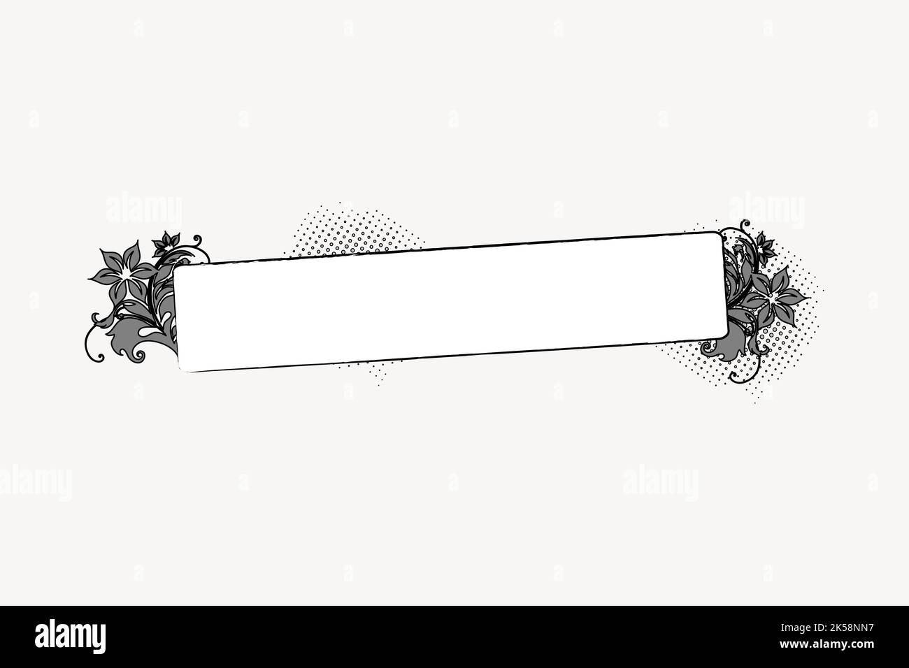 Floral ornament banner clipart, vintage illustration vector Stock ...