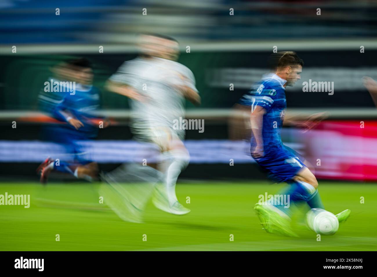 Gent, Belgium, 06/10/2022, Gent's Hugo Cuypers pictured in action during a soccer match between ...