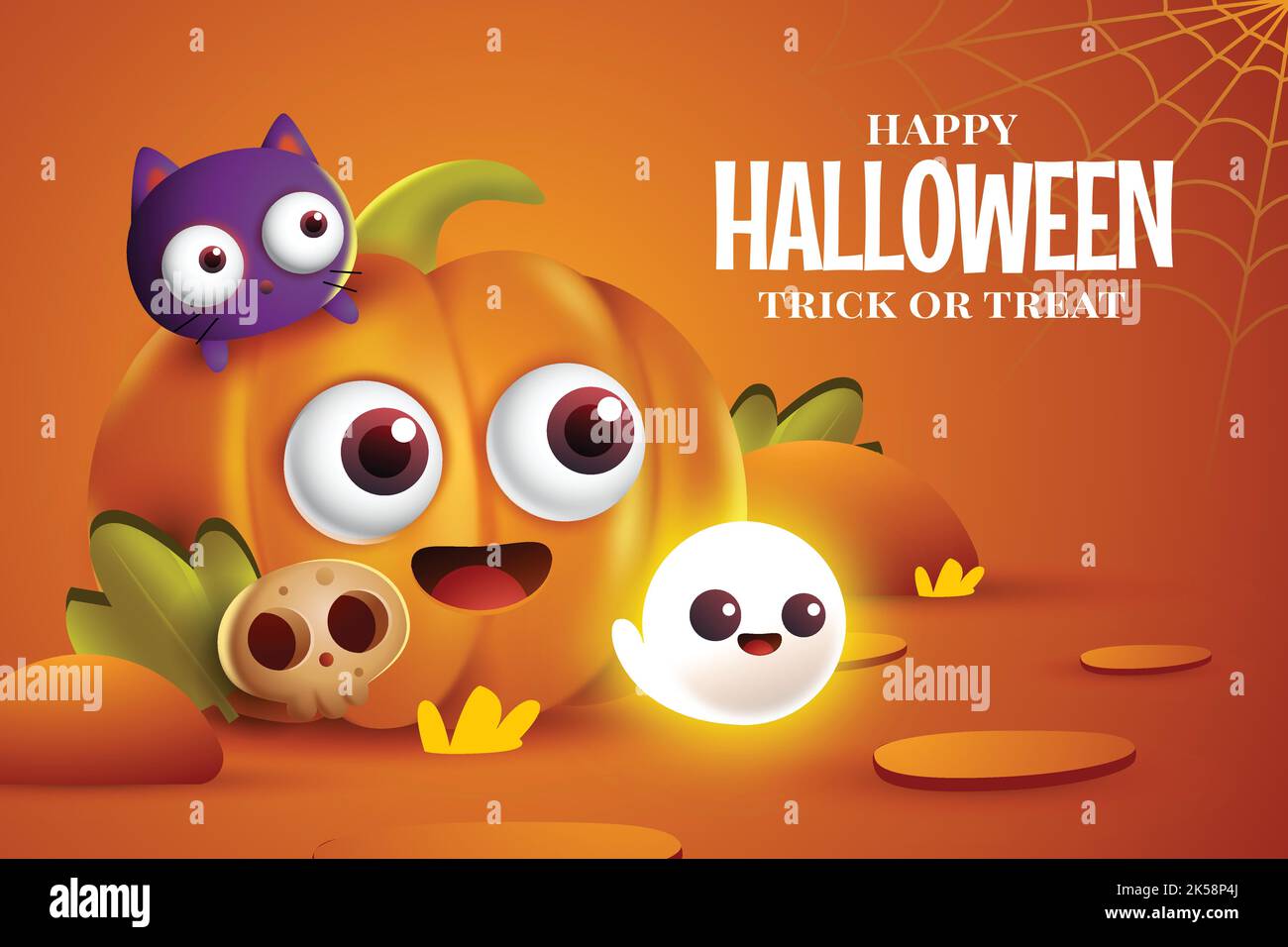 halloween celebration background vector design illustration Stock ...