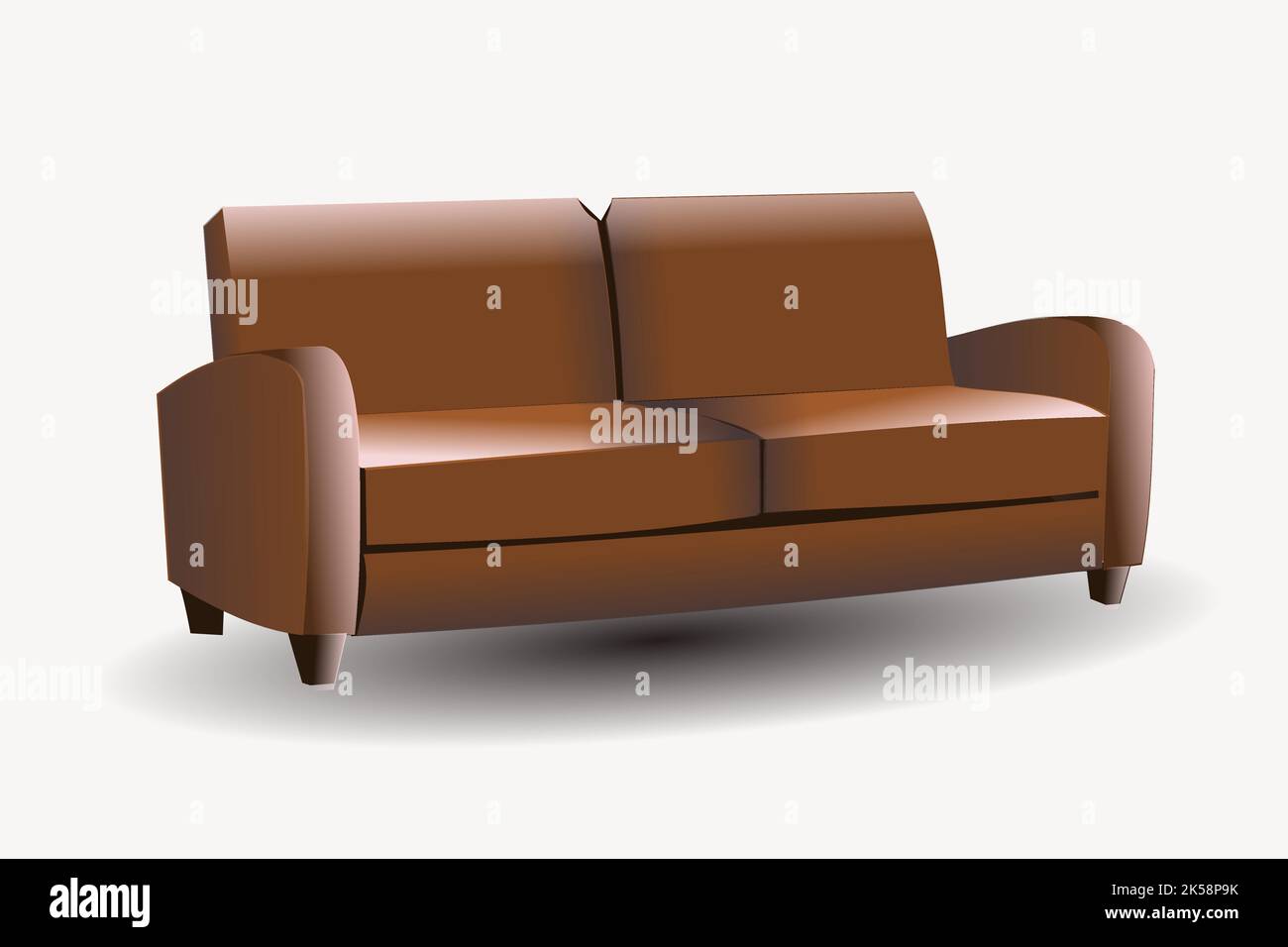 Brown sofa clipart, illustration vector Stock Vector Image & Art - Alamy