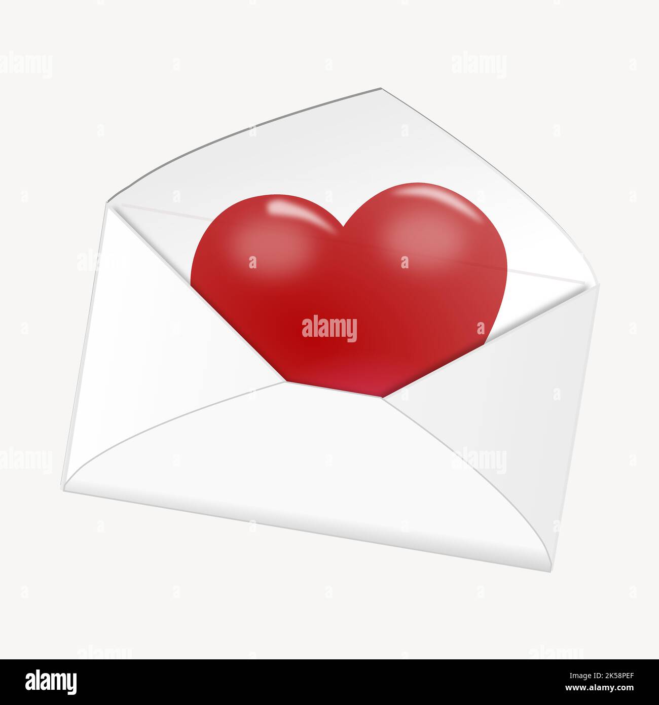 Valentine's love letter clipart, illustration vector Stock Vector Image ...