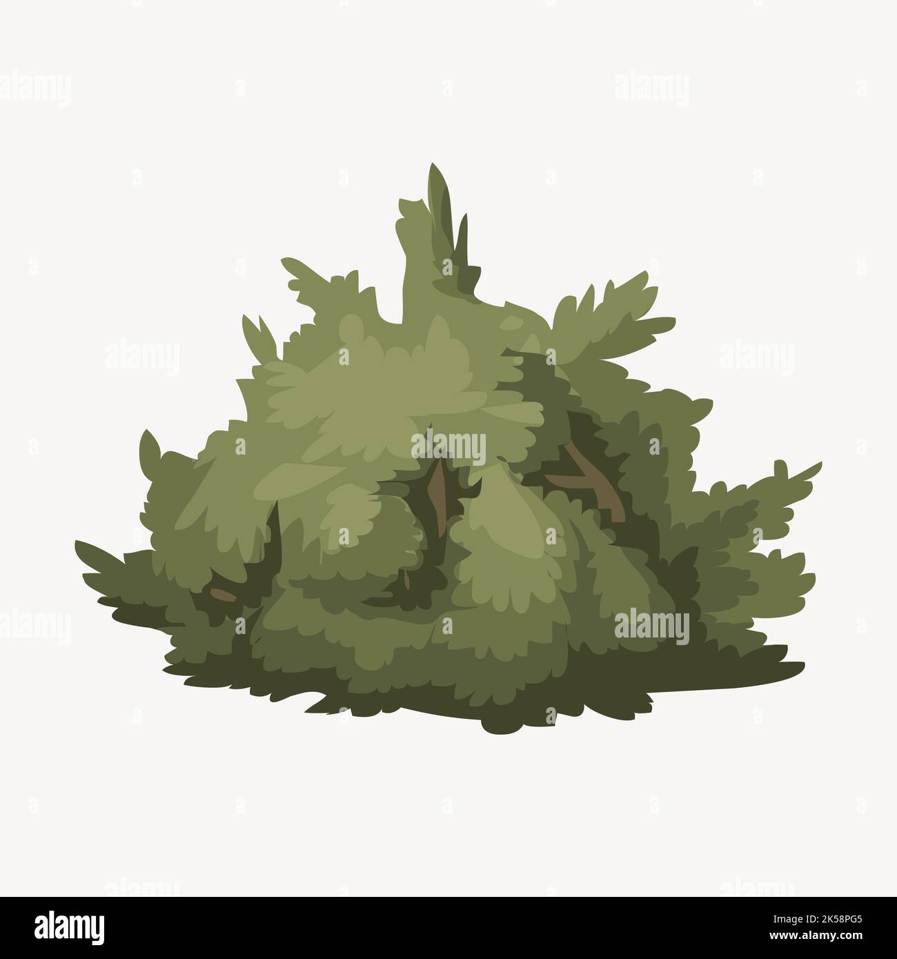 Bush collage element, nature illustration vector Stock Vector Image ...