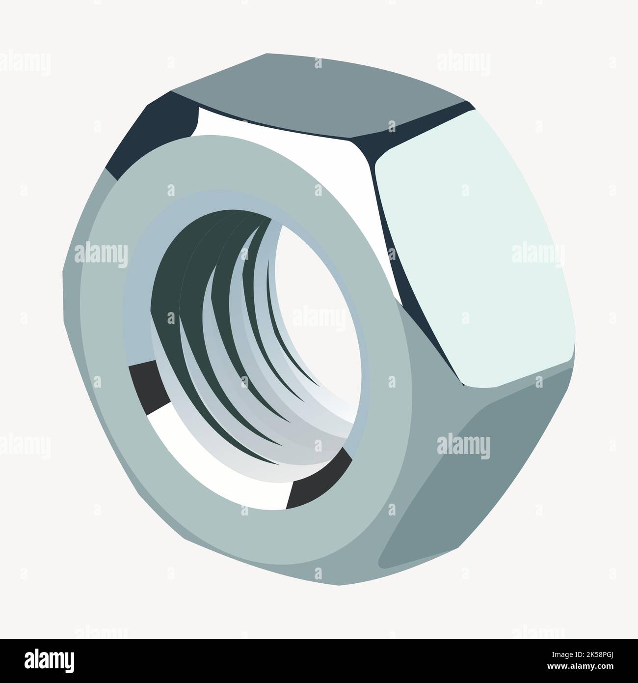 Stainless steel nut collage element, object illustration vector Stock ...