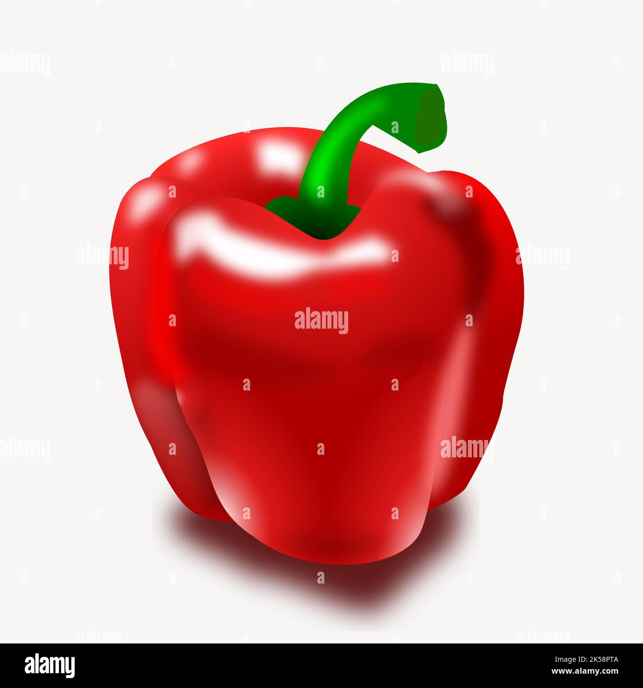 Red bell pepper clipart, illustration vector Stock Vector Image & Art ...