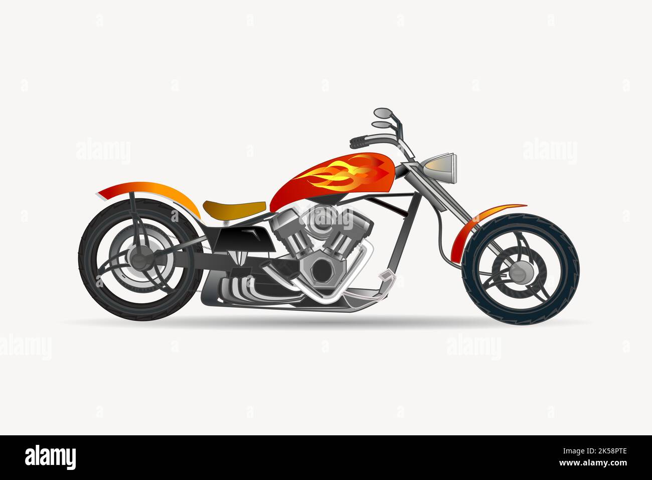 Chopper motorcycle clipart, illustration vector Stock Vector Image ...