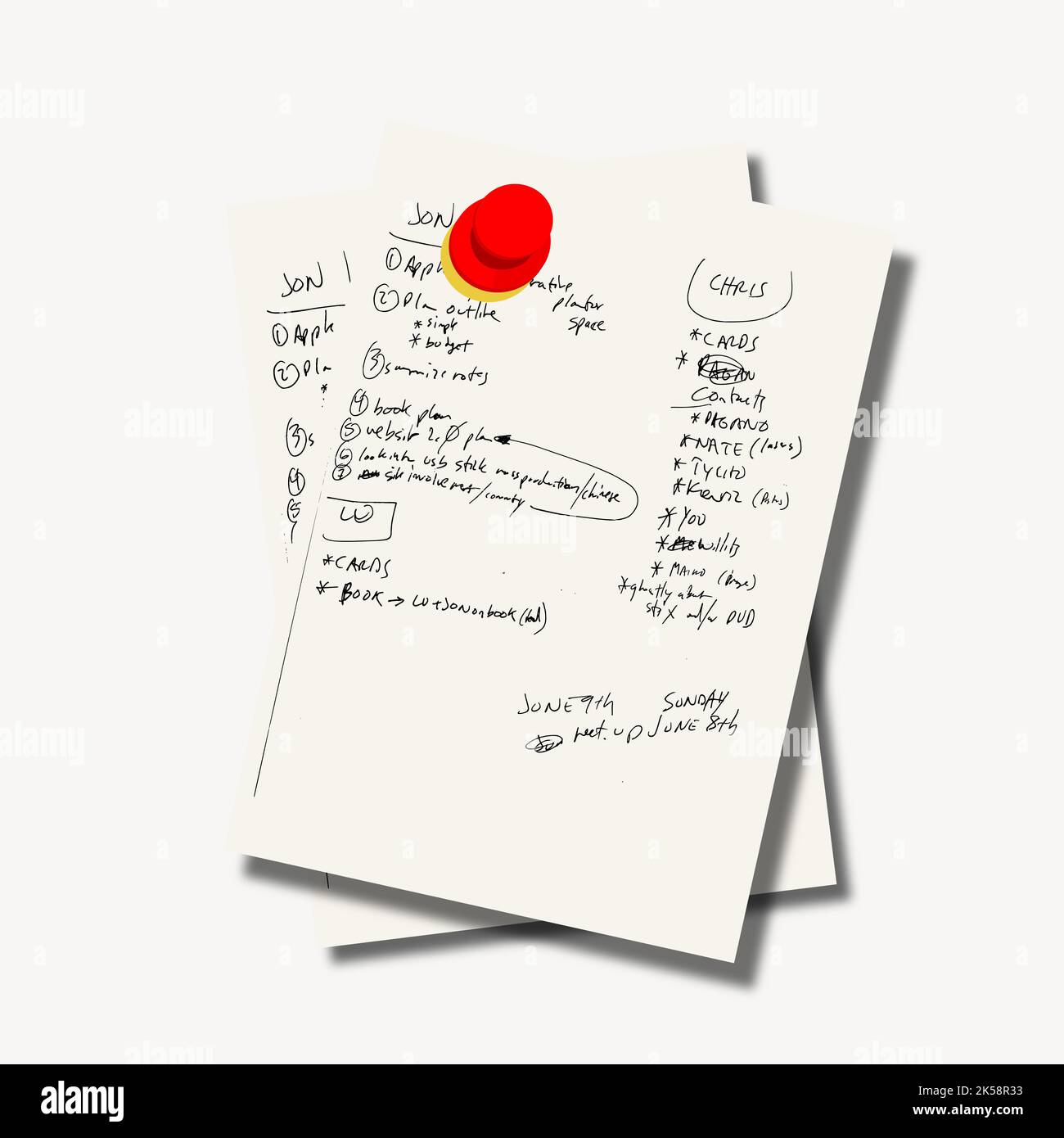 Pinned notes clipart, illustration vector Stock Vector Image & Art - Alamy