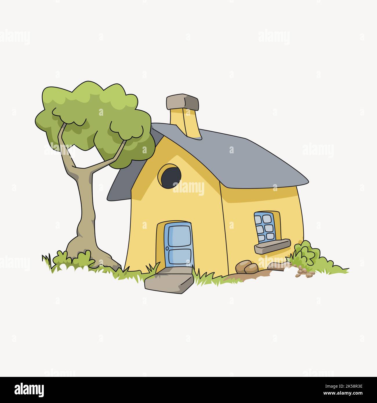Yellow cartoon house clipart hi-res stock photography and images - Alamy