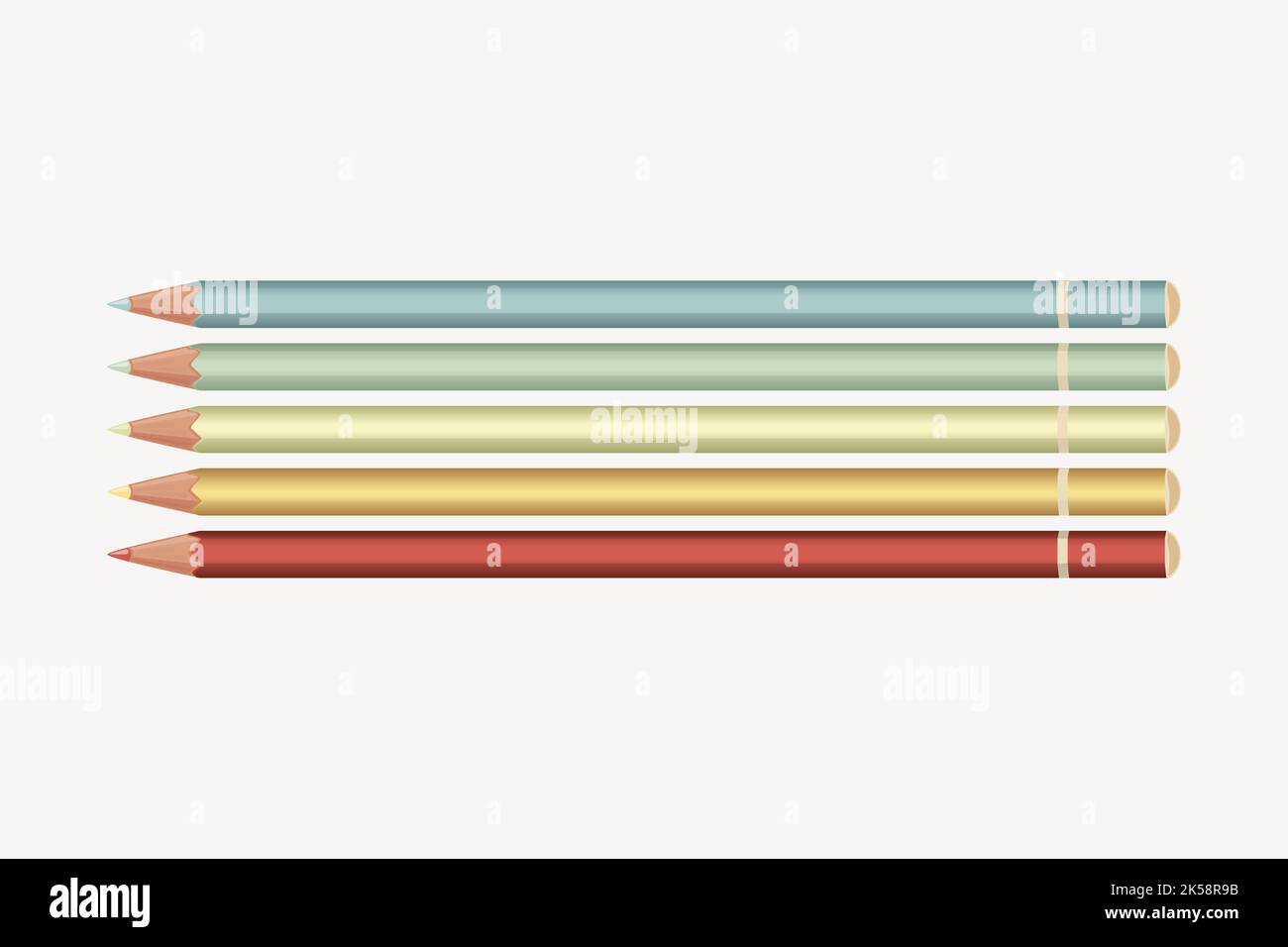 Colored pencils, stationery clipart, illustration vector Stock Vector ...