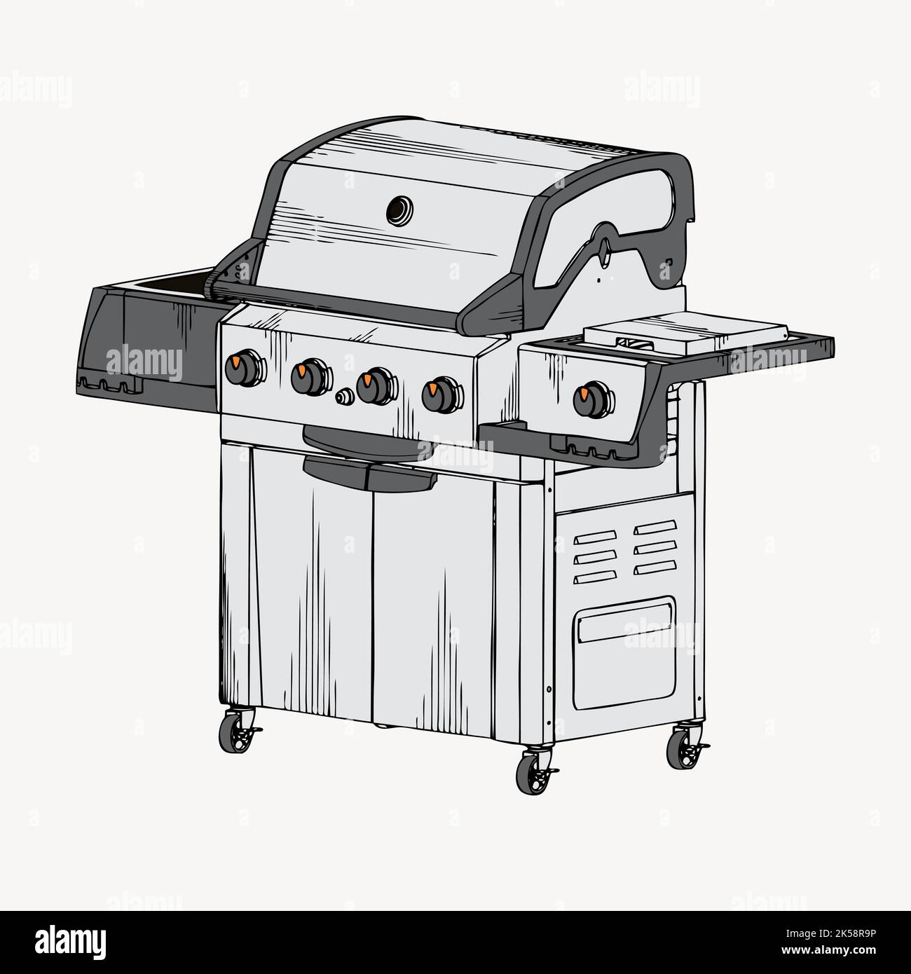 Barbeque grill drawing hi-res stock photography and images - Alamy