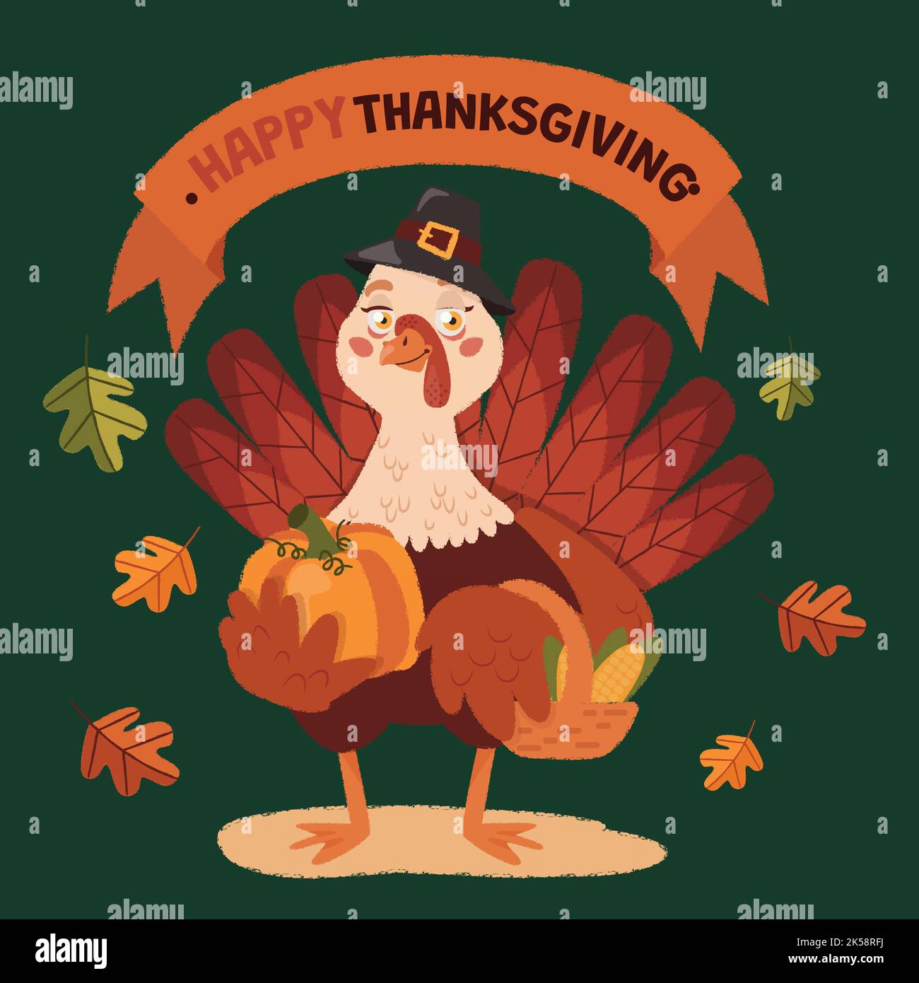 hand drawn thanksgiving vector design illustration Stock Vector Image ...