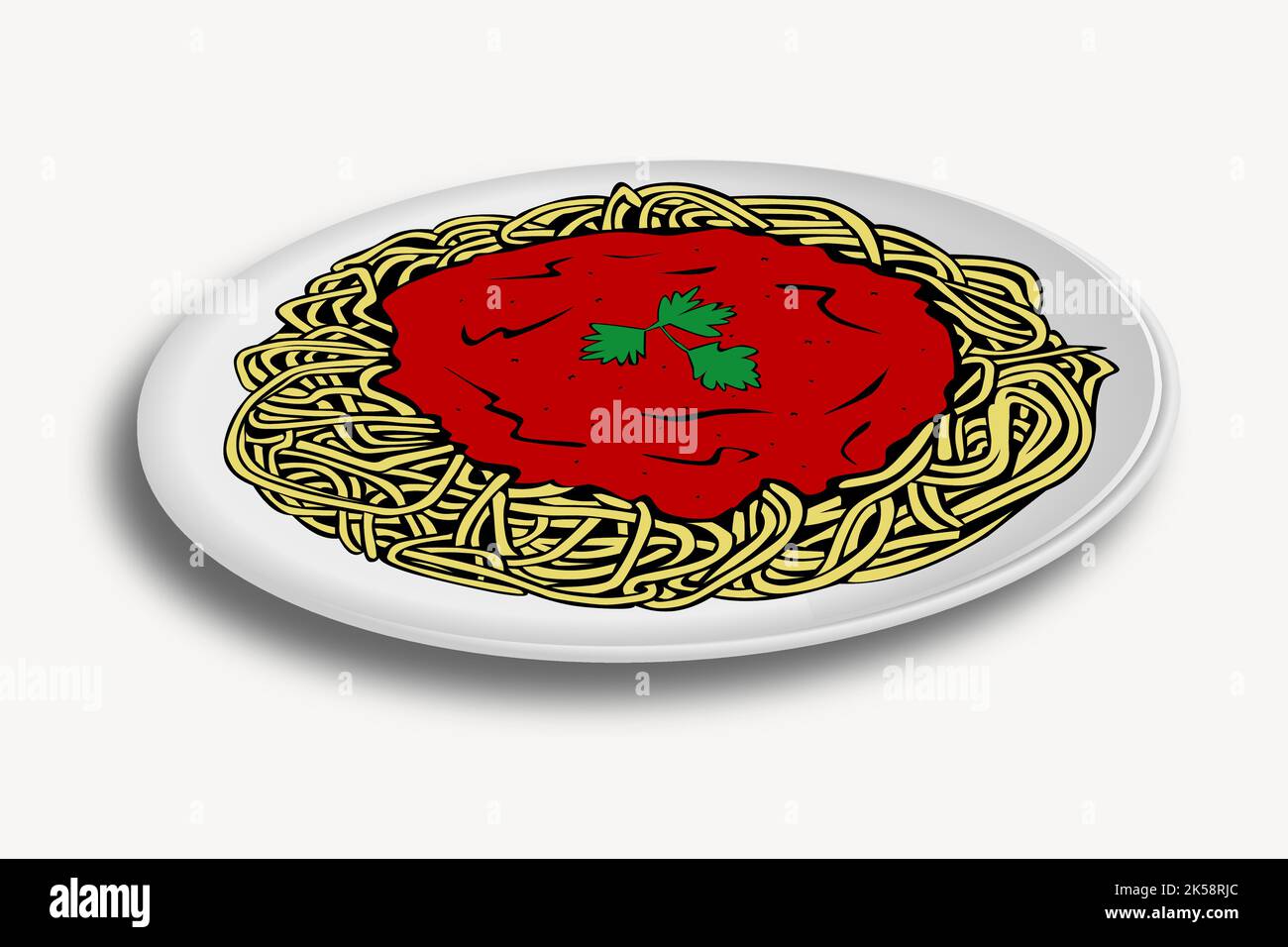 Spaghetti clipart, food illustration vector Stock Vector Image & Art ...