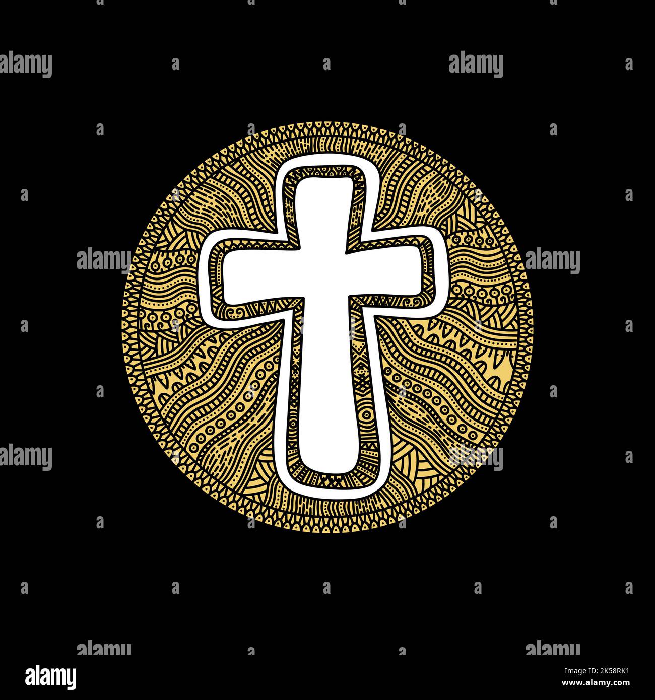 Christian doodle illustration. The Cross of the Lord and Savior Jesus ...