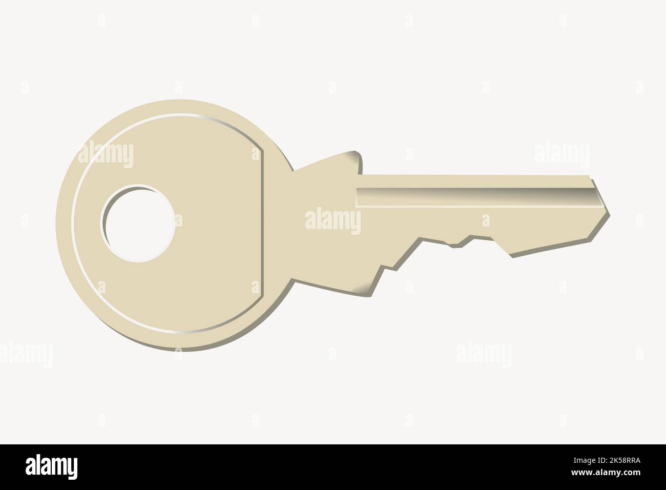 Beige key collage element, security illustration vector Stock Vector ...