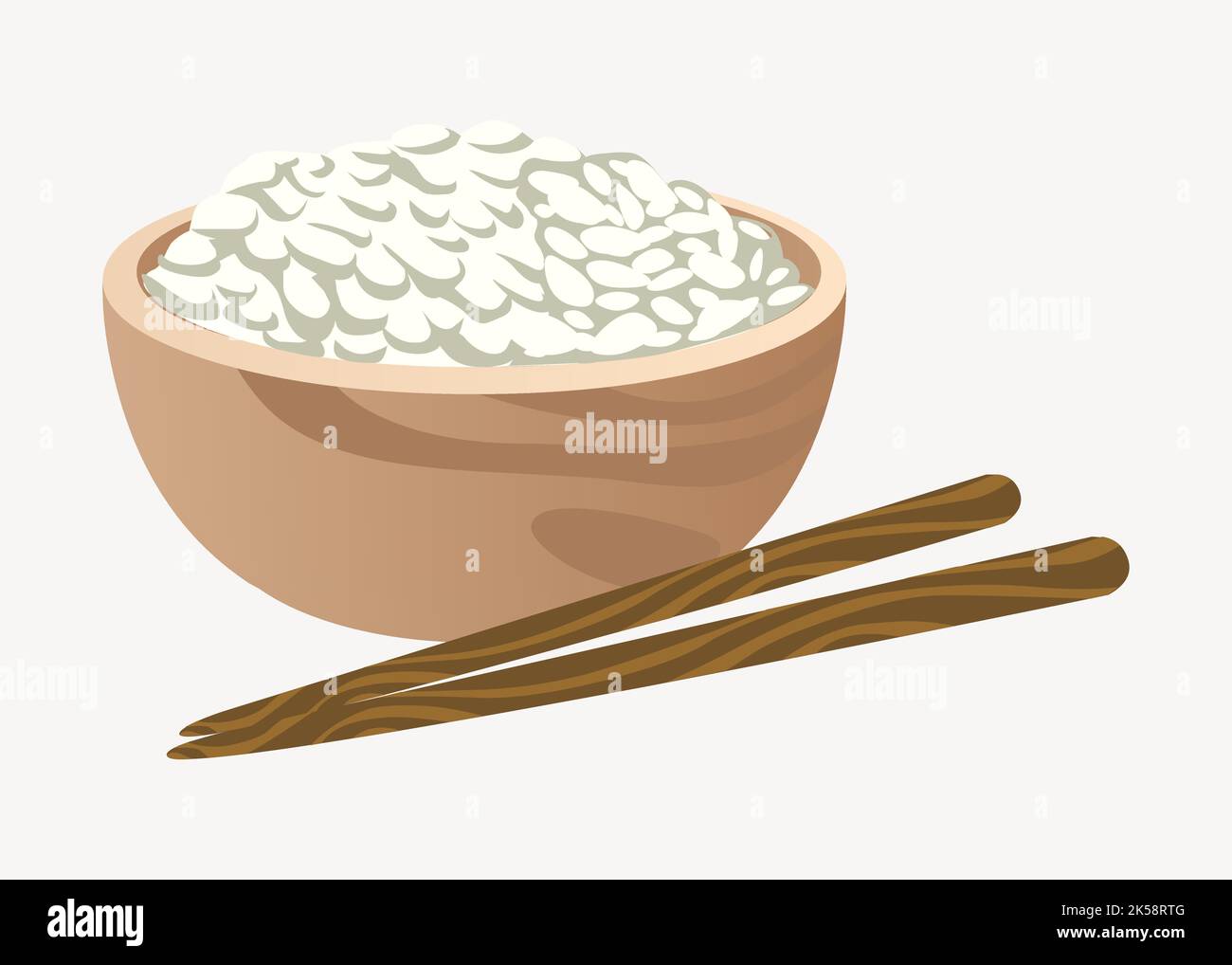 Rice bowl clipart, Asian food illustration vector Stock Vector Image ...