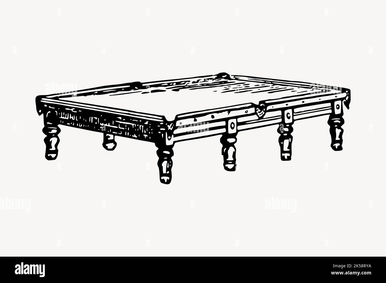Snooker table clipart, vintage sport illustration vector Stock Vector ...