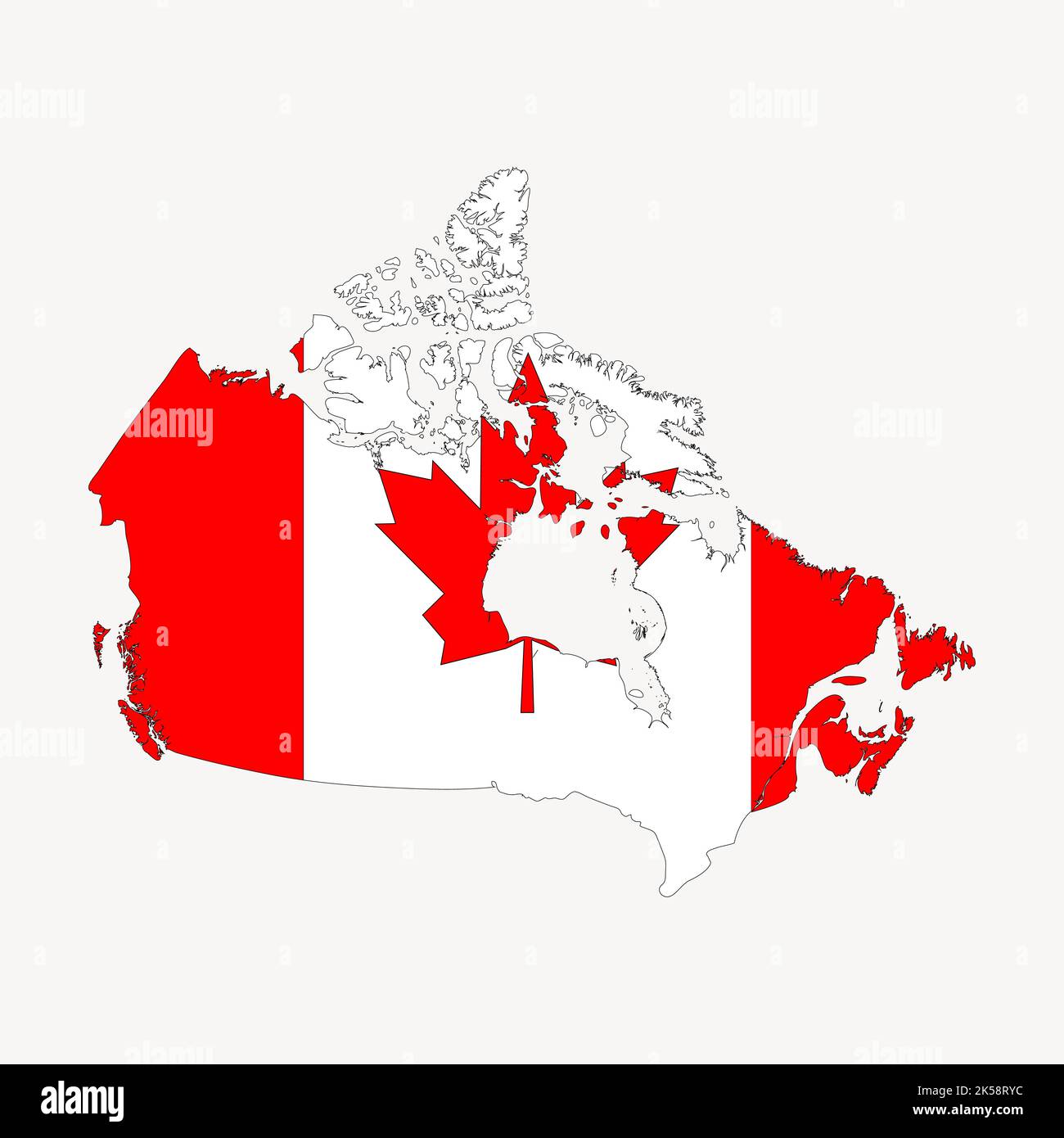 Canada map flag clipart, geography illustration vector Stock Vector Image & Art - Alamy