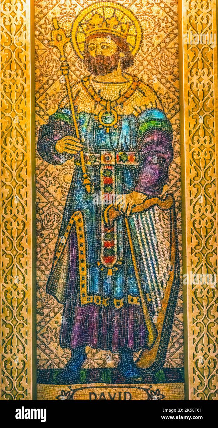 King David Israeli King Old Testament Mosaic St Augustine Cathedral ...