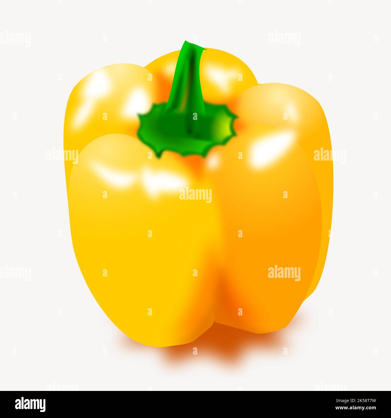 Yellow bell pepper clipart, illustration vector Stock Vector Image ...
