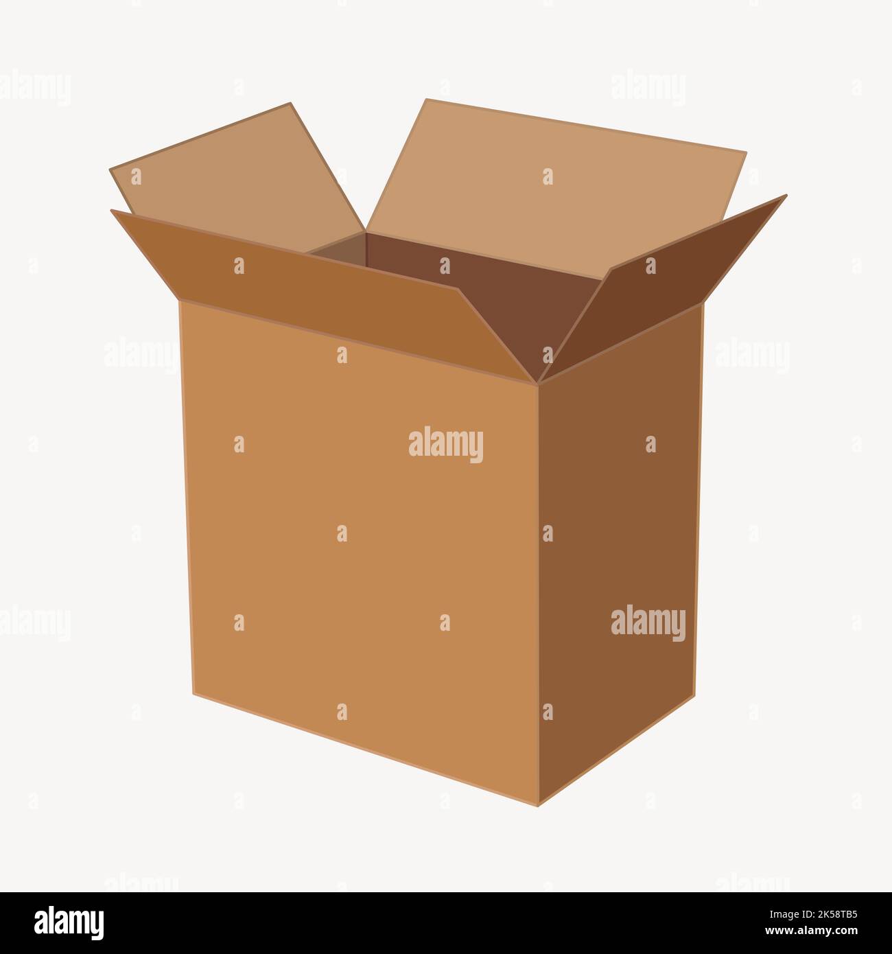 Open cardboard box clipart, illustration vector Stock Vector Image ...